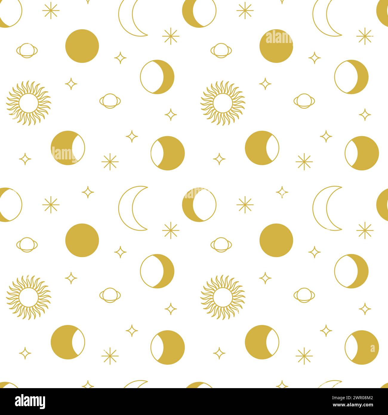 Moon Phases Seamless Pattern Stock Vector Image & Art - Alamy