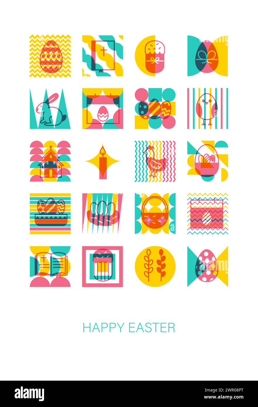 Happy Easter Geometrical Poster Stock Vector Image & Art - Alamy