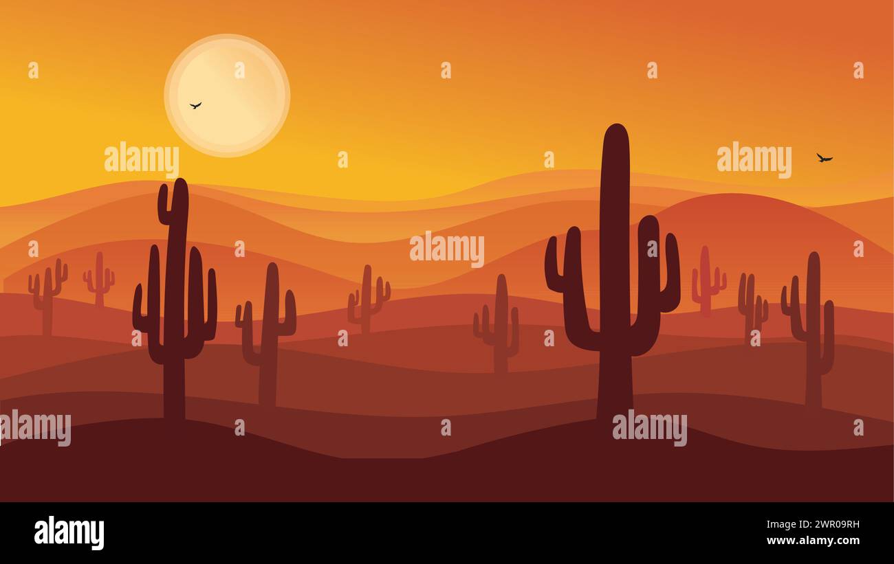 Vast desert wilderness Stock Vector Images - Alamy