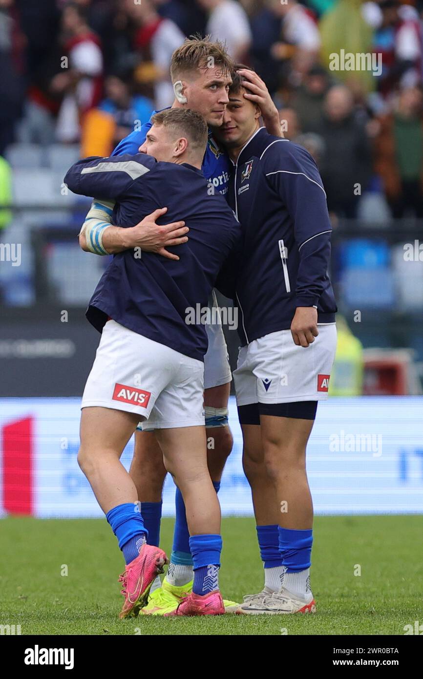 Rome, Italie. 09th Mar, 2024. Federico Ruzza of Italy celebrates the ...