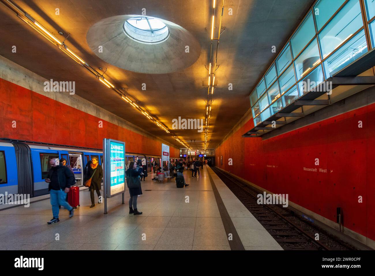 München, Munich: subway line U2, station Messestadt West in Oberbayern ...