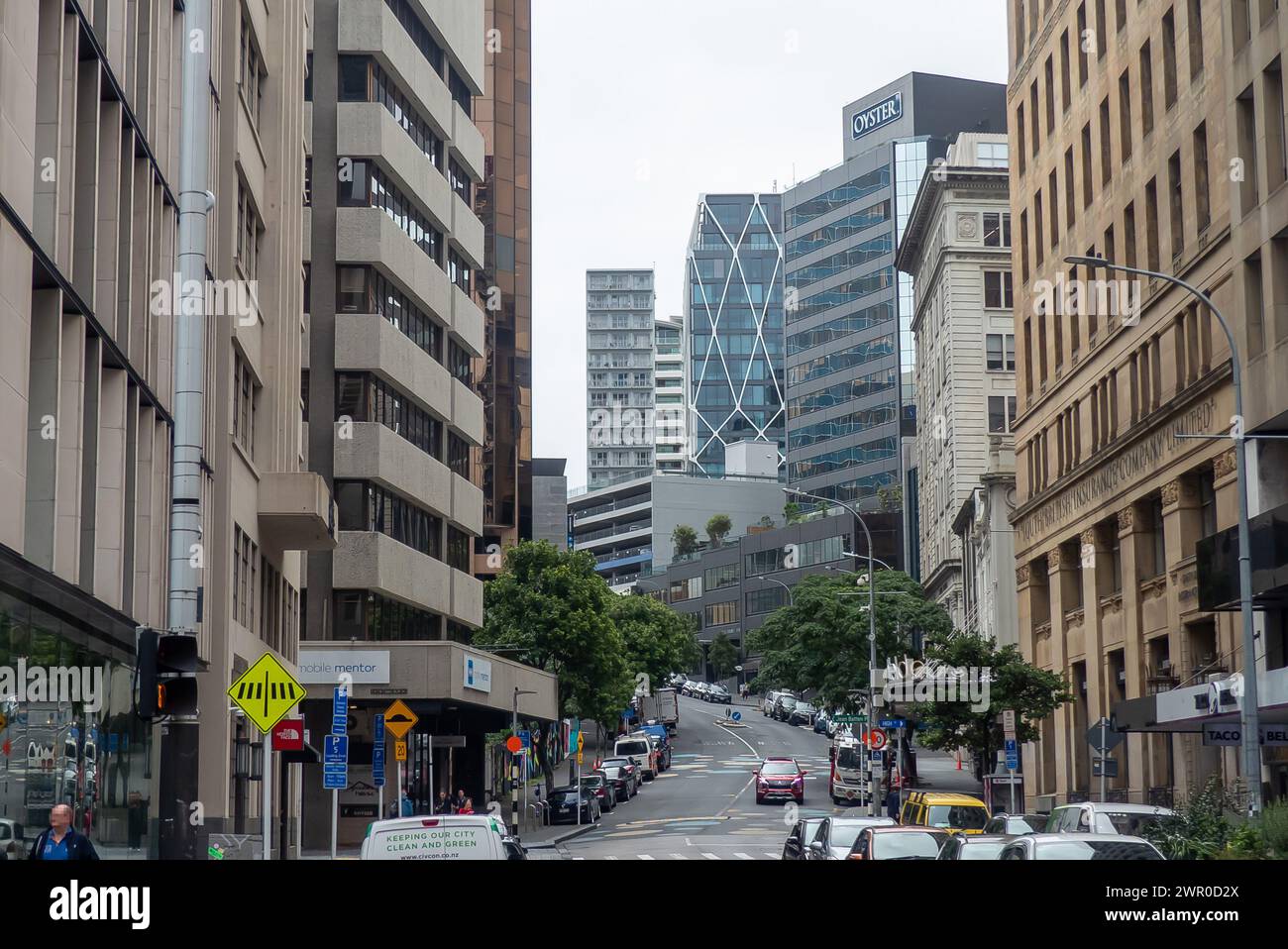 Auckland city centre: looking up Shortland Street Stock Photo - Alamy