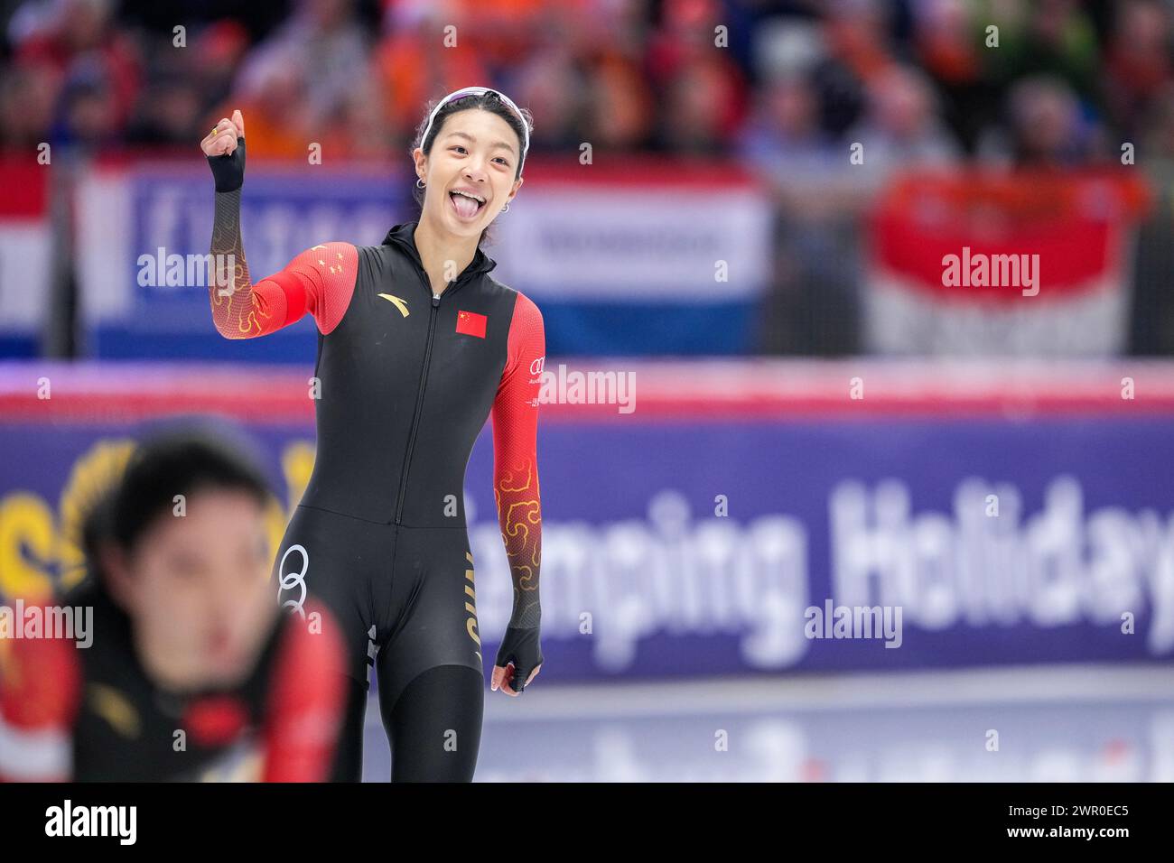 Inzell, Germany. 09th Mar, 2024. INZELL, GERMANY - MARCH 9: Binyu Yang of China during the ISU ...