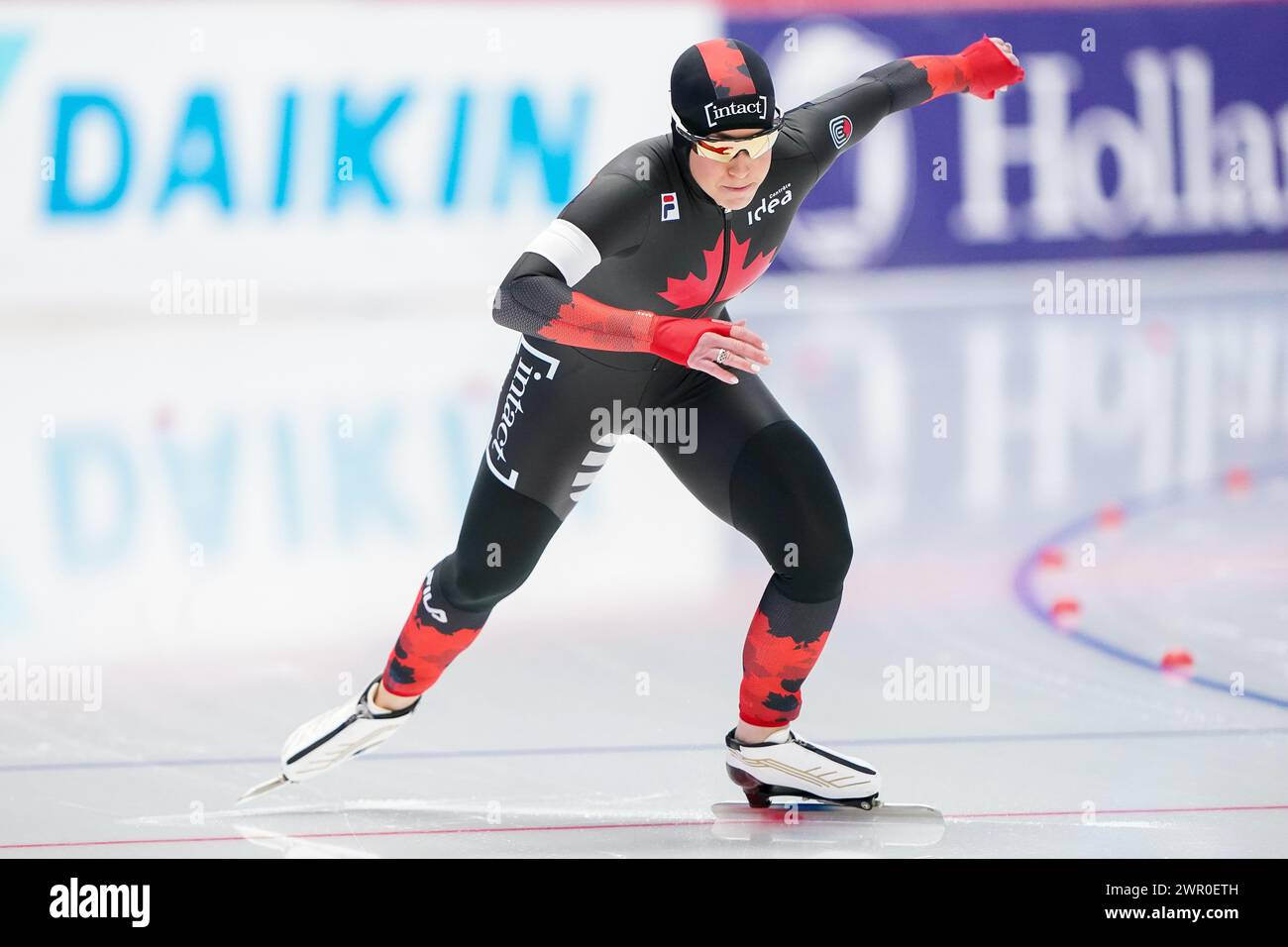 INZELL, GERMANY - MARCH 9: Valerie Maltais of Canada competing on the ...