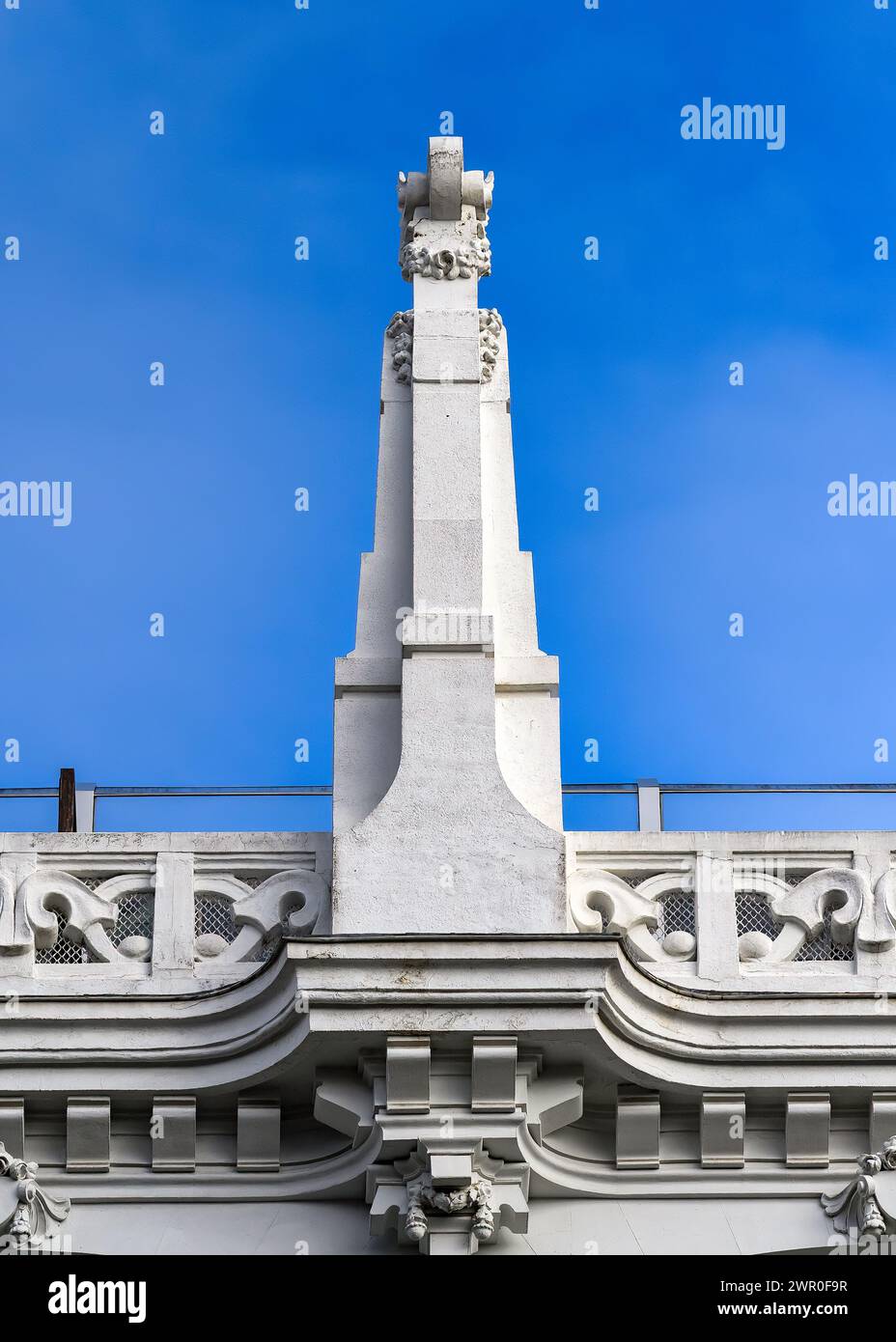 Architectural features of ME Madrid Reina Victoria hotel, Madrid, Spain ...