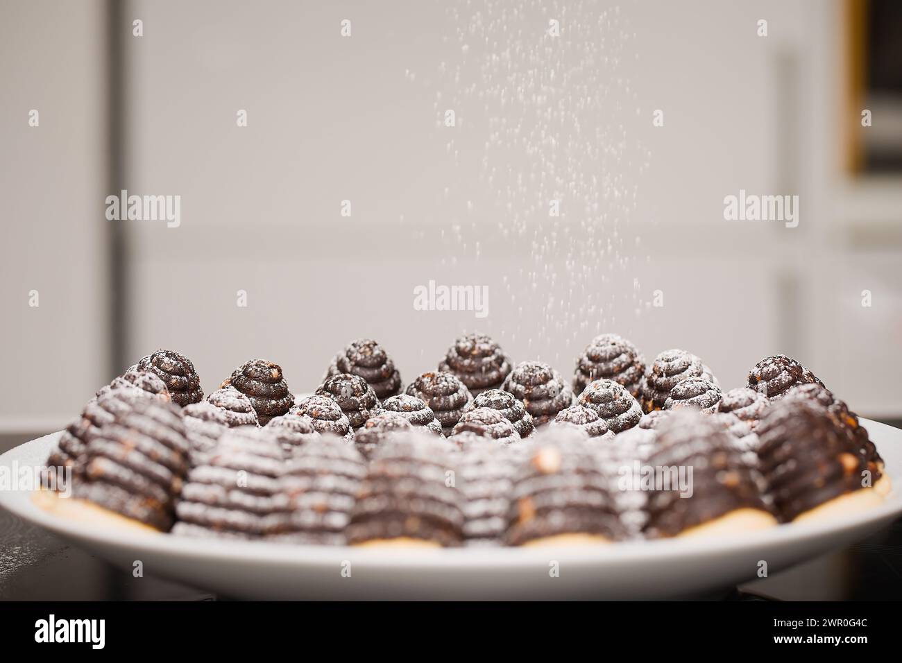 Extraction of traditional christmas sweets bee hives from plastic form ...