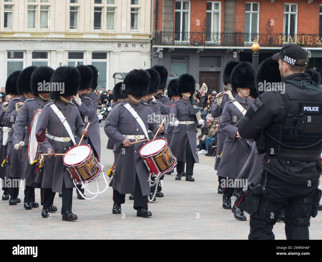 Windsor, Berkshire, UK. 9th March, 2024. Soldiers en route from ...