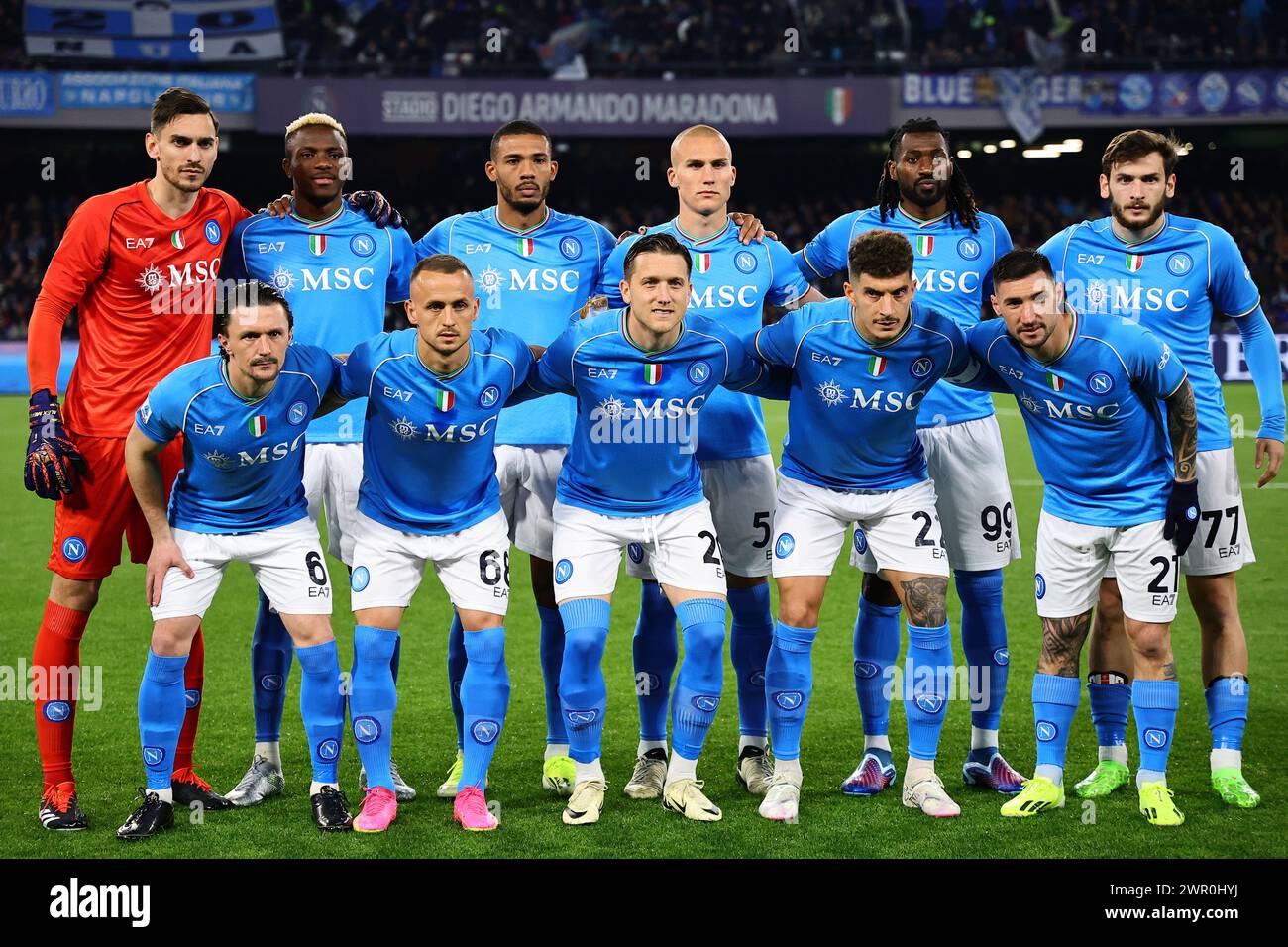 Napoli players pose for a team photo prior to the Serie A football ...