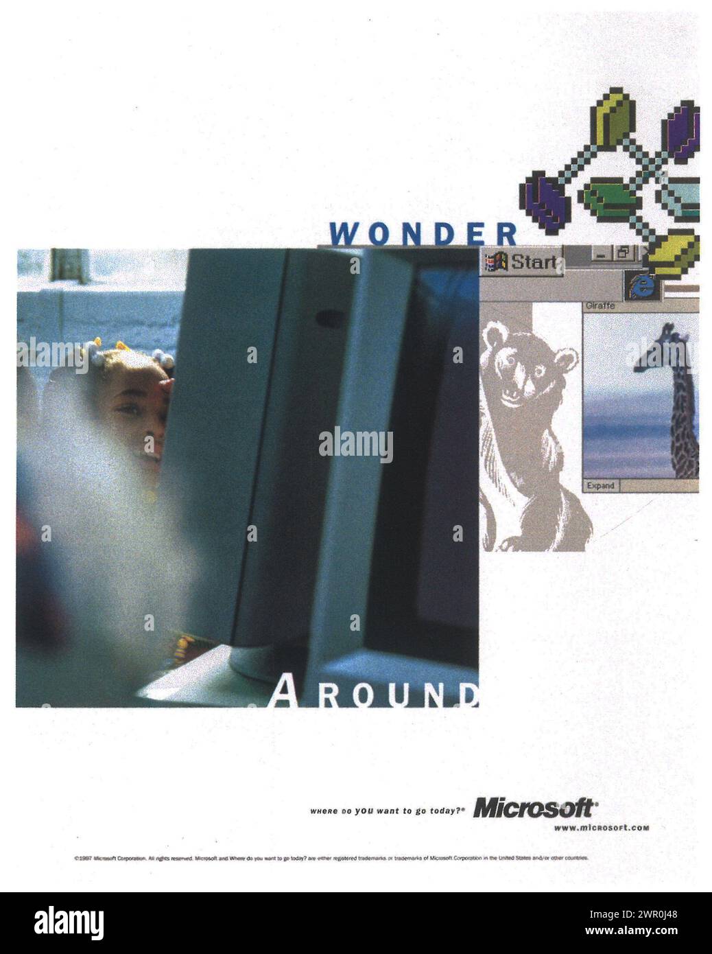 1997 Microsoft ad. "Where do you want to go today Stock Photo - Alamy