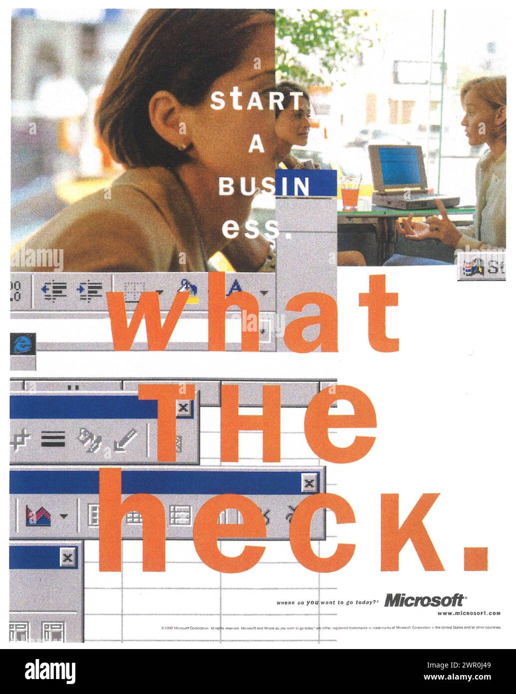 1997 Microsoft ad. "Where do you want to go today Stock Photo - Alamy