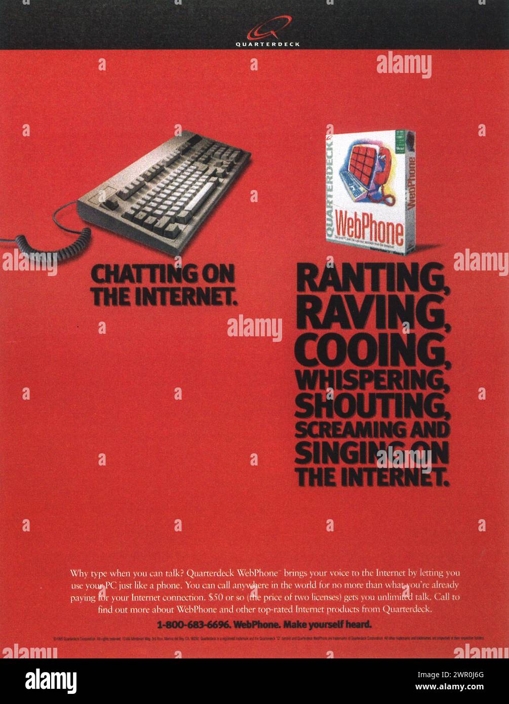 1995 Quarterdeck webphone ad Stock Photo - Alamy