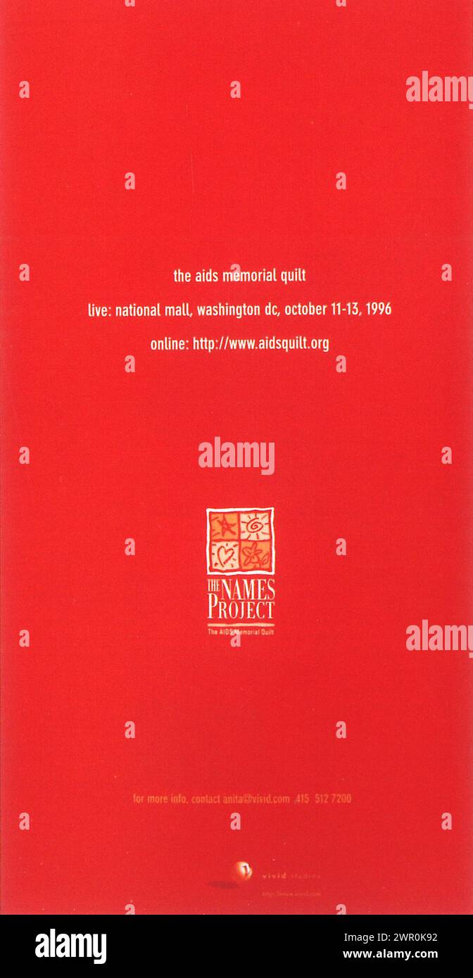 1996 The Names Project ad - The AIDS memorial quilt Stock Photo - Alamy