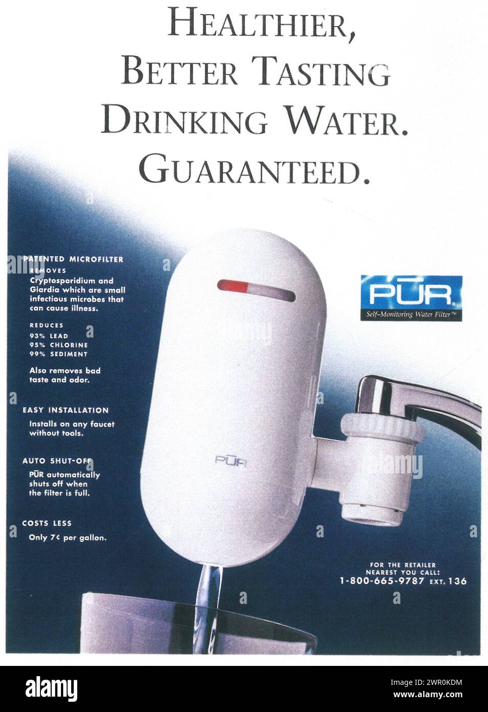 1995 PUR drinking water filter ad Stock Photo - Alamy