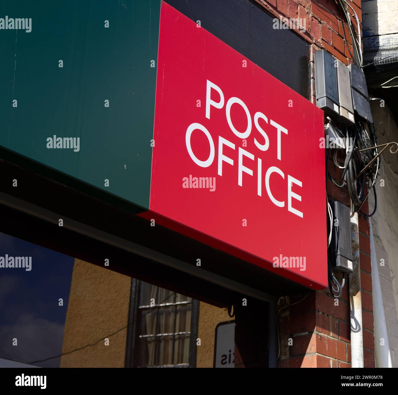 Post Office logo of a storefront closeup in Faringdon, Oxfordshire ...