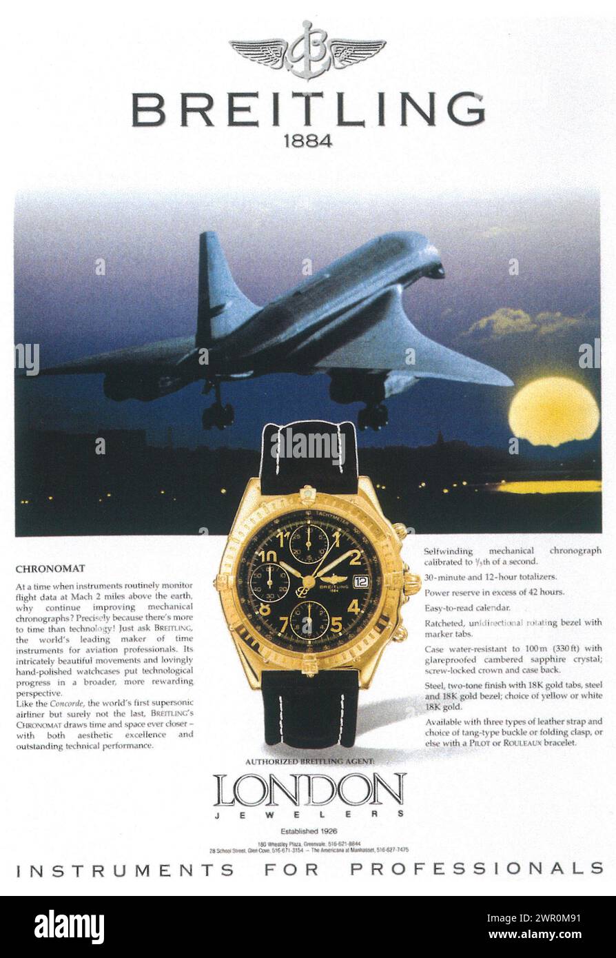 1995 Breitling Chronomat Chronograph print ad Stock Photo - Alamy