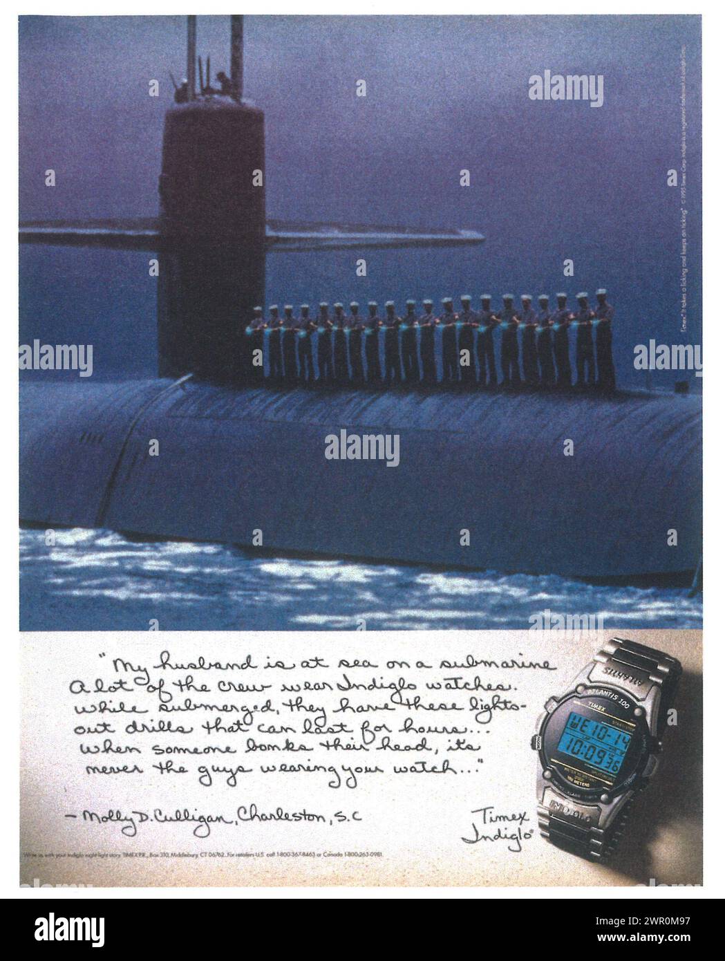 1995 Timex Indiglo Watch Print Ad- U.S. Navy Submarine Stock Photo - Alamy