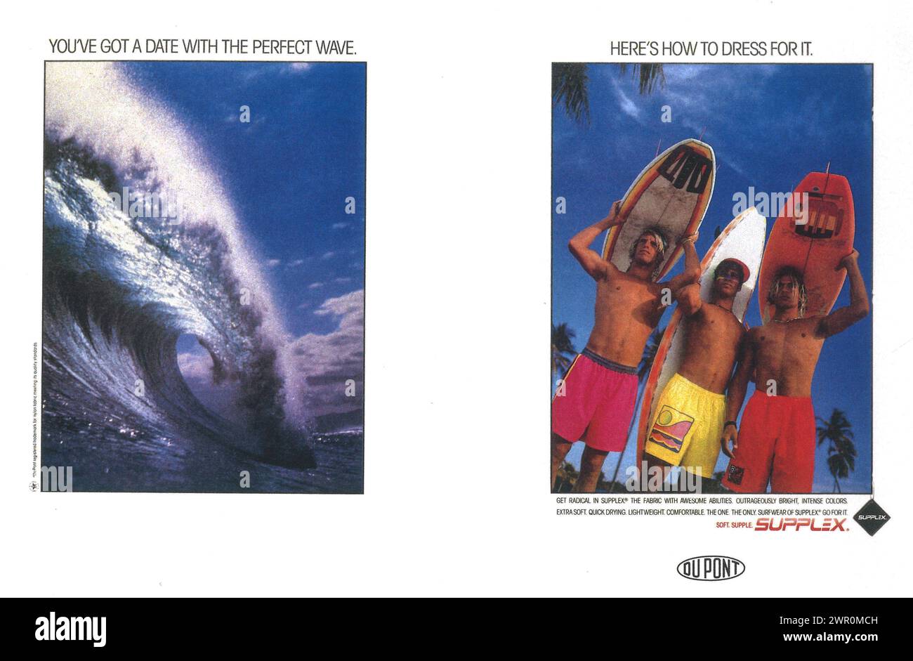 1990 DuPont Supplex a type of nylon print ad Stock Photo - Alamy