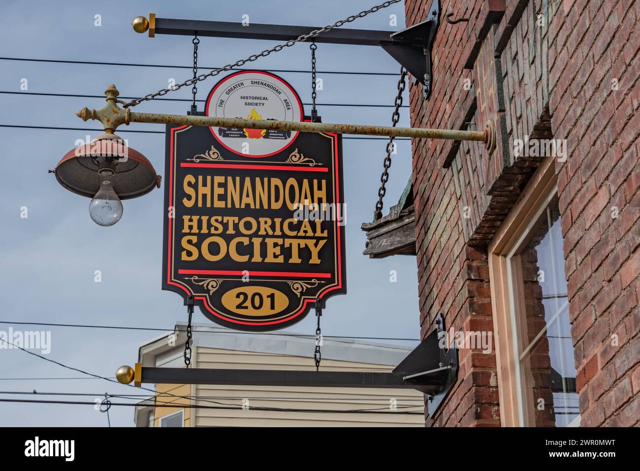 Shenandoah Historical Society Sign, Pennsylvania USA Stock Photo - Alamy