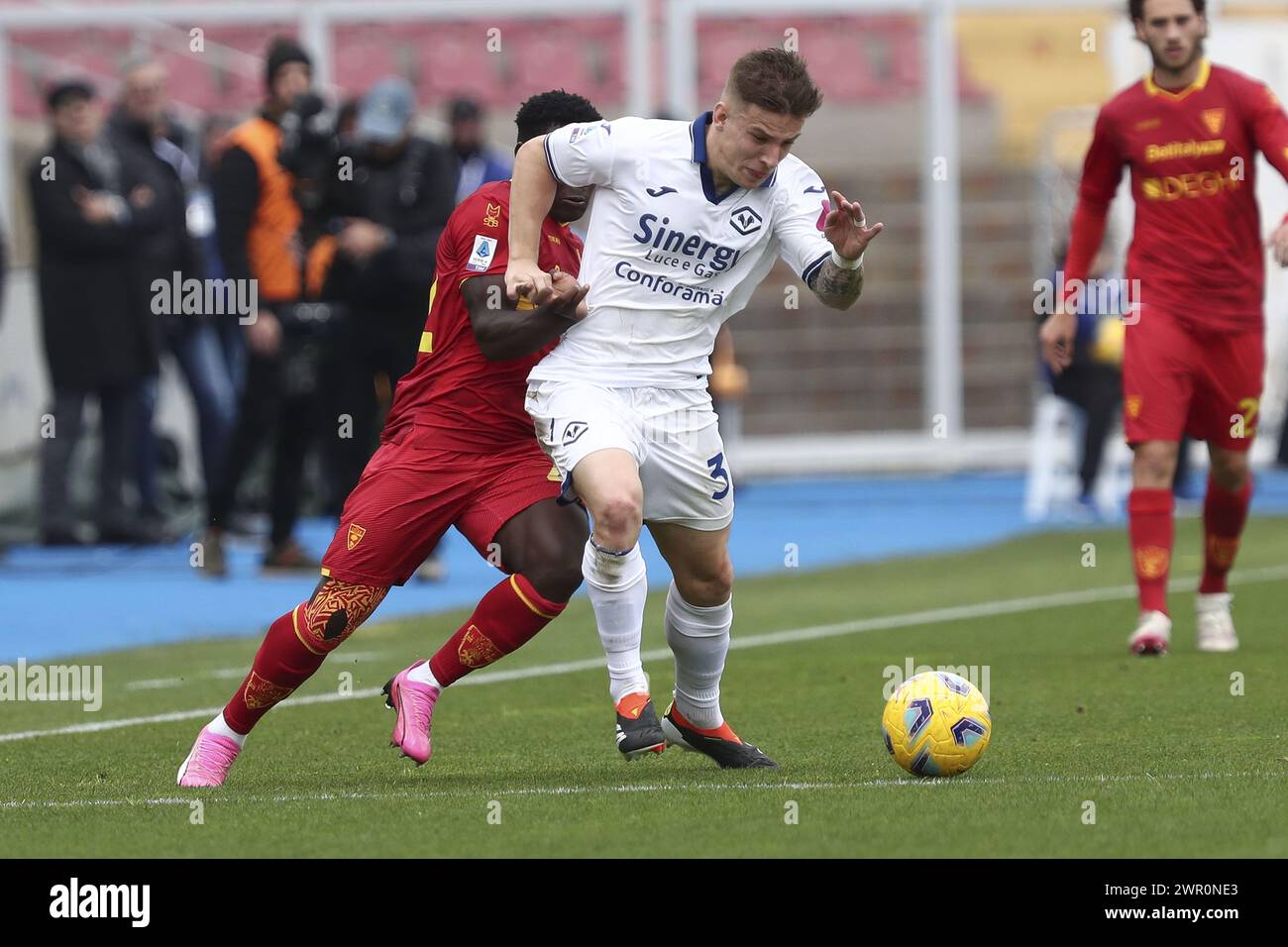 Tomas Suslov (Hellas Verona) in action during US Lecce vs Hellas Verona ...