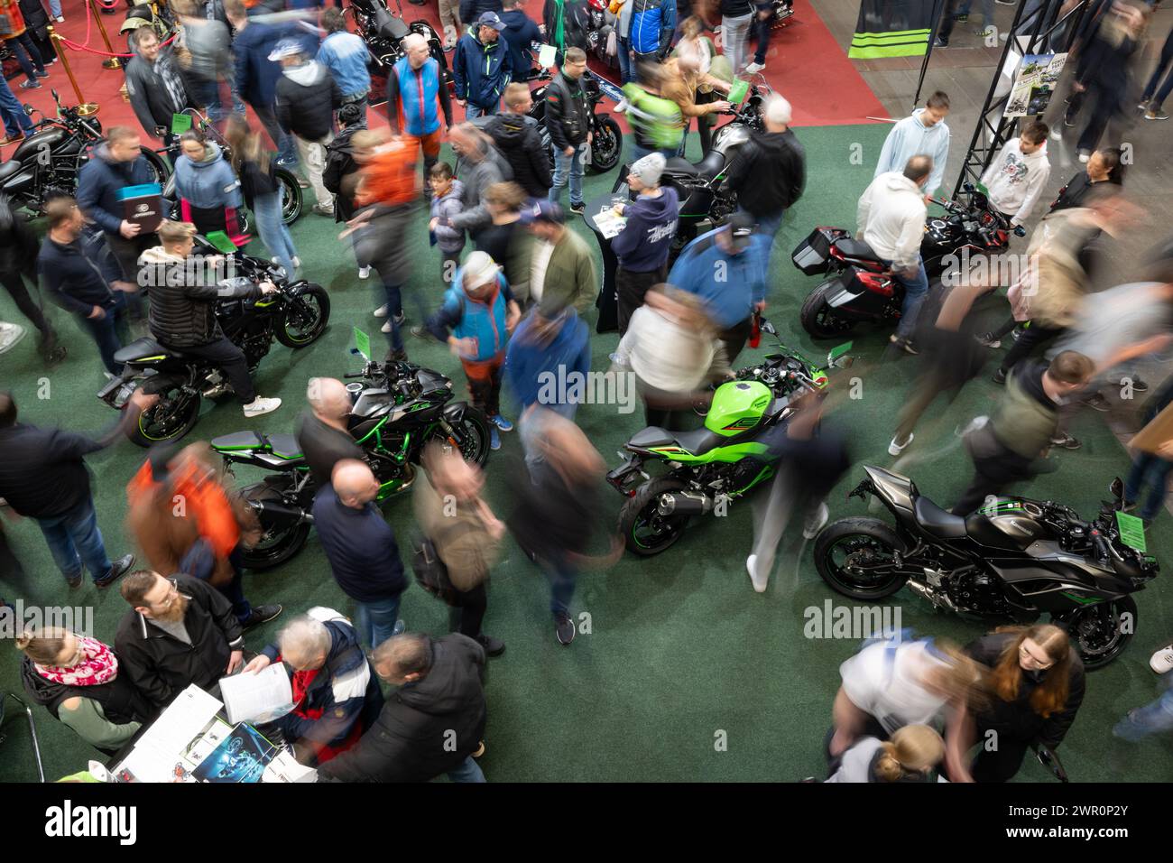 Erfurt, Germany. 10th Mar, 2024. Visitors to the 24th Erfurt motorcycle ...