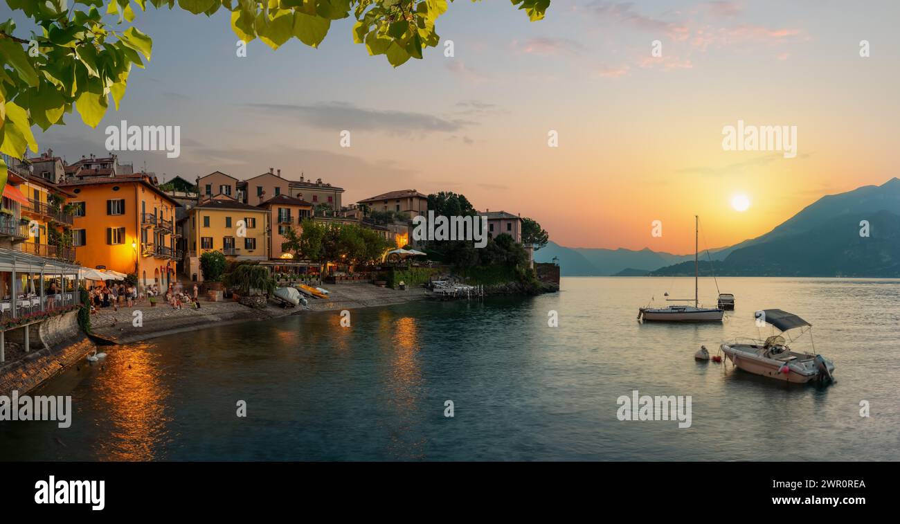 Varenna scenic sunset view in como lake hi-res stock photography and ...