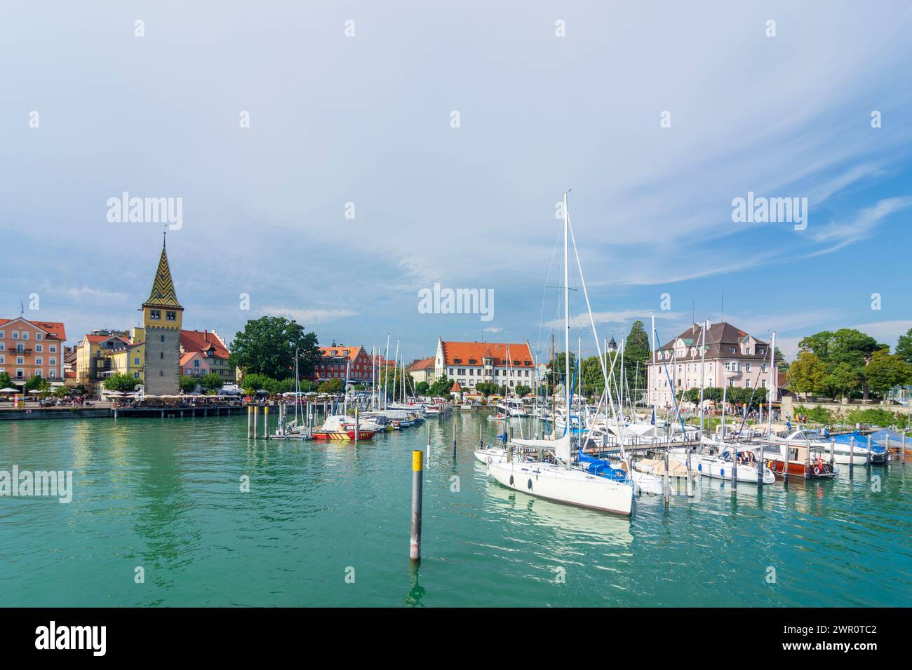 Lindau (Bodensee): lake Bodensee (Lake Constance), harbor, sailboats ...