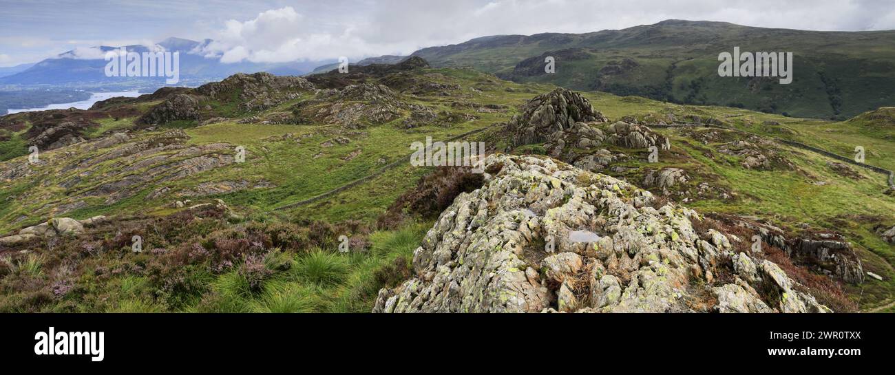 Summit Cairn of Grange Fell on the Watendlath fells, Lake District ...