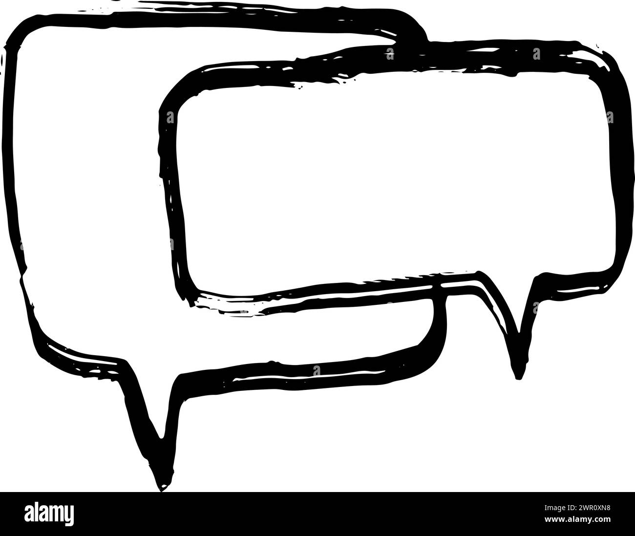 Hand Drawn Brush Ink Speech Bubble Icon Stock Vector Image & Art - Alamy