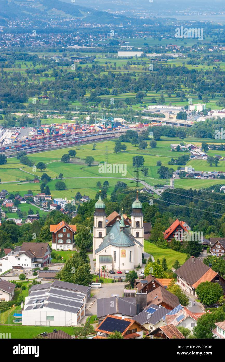 Bildstein: pilgrimage church Bildstein, railway freight yard Wolfort ...