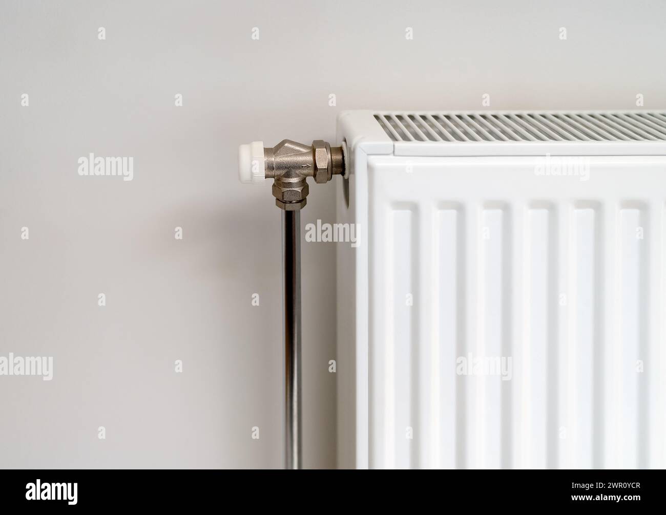Heating panel convector radiator and heater manual valve Stock Photo ...