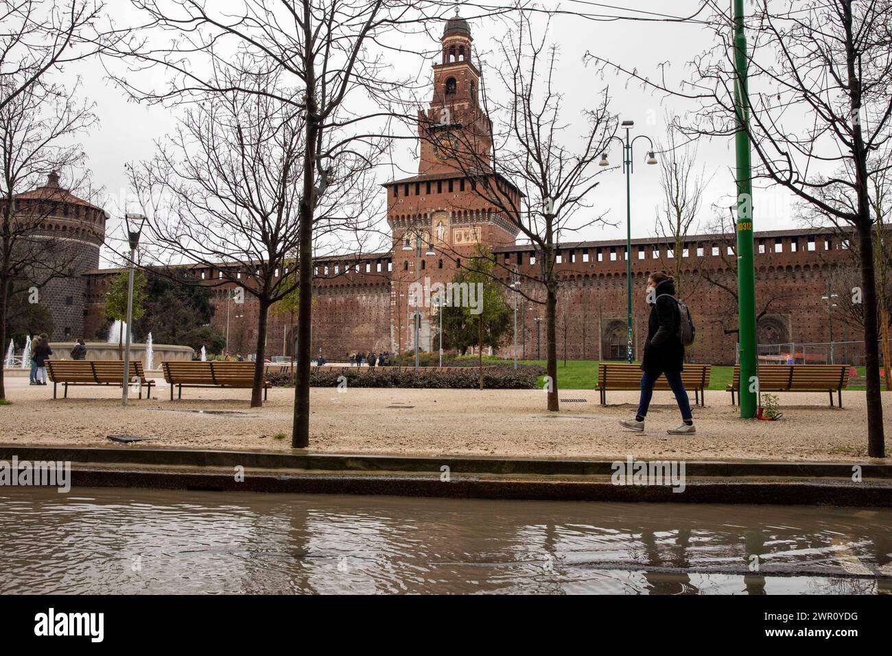 Milano, Italia. 10th Mar, 2024. Allagamenti a Milano dopo le forti ...