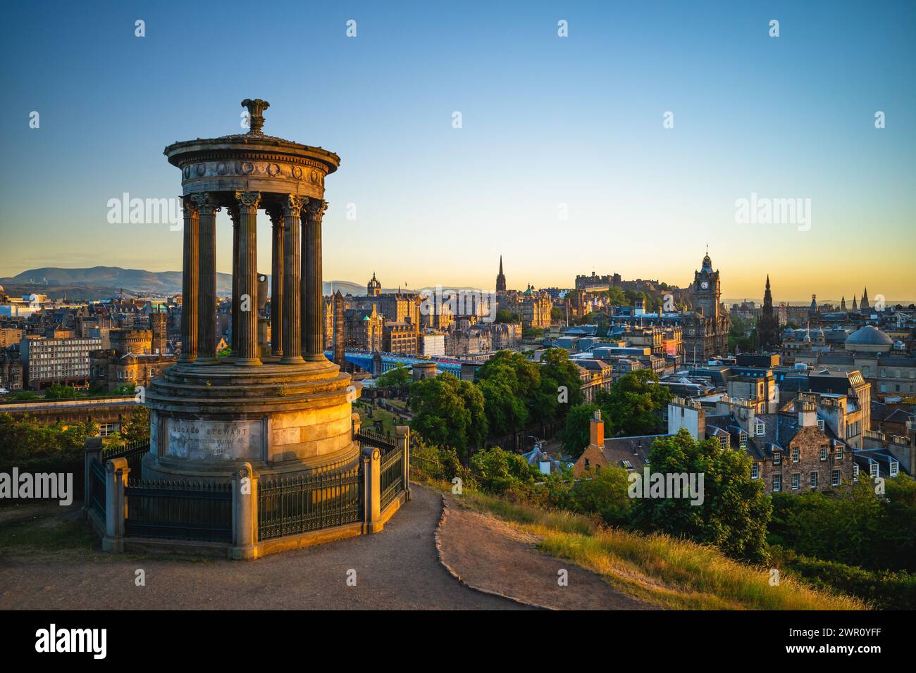 dugald monument at calton hill in edinburgh, scotland, united kingdom ...
