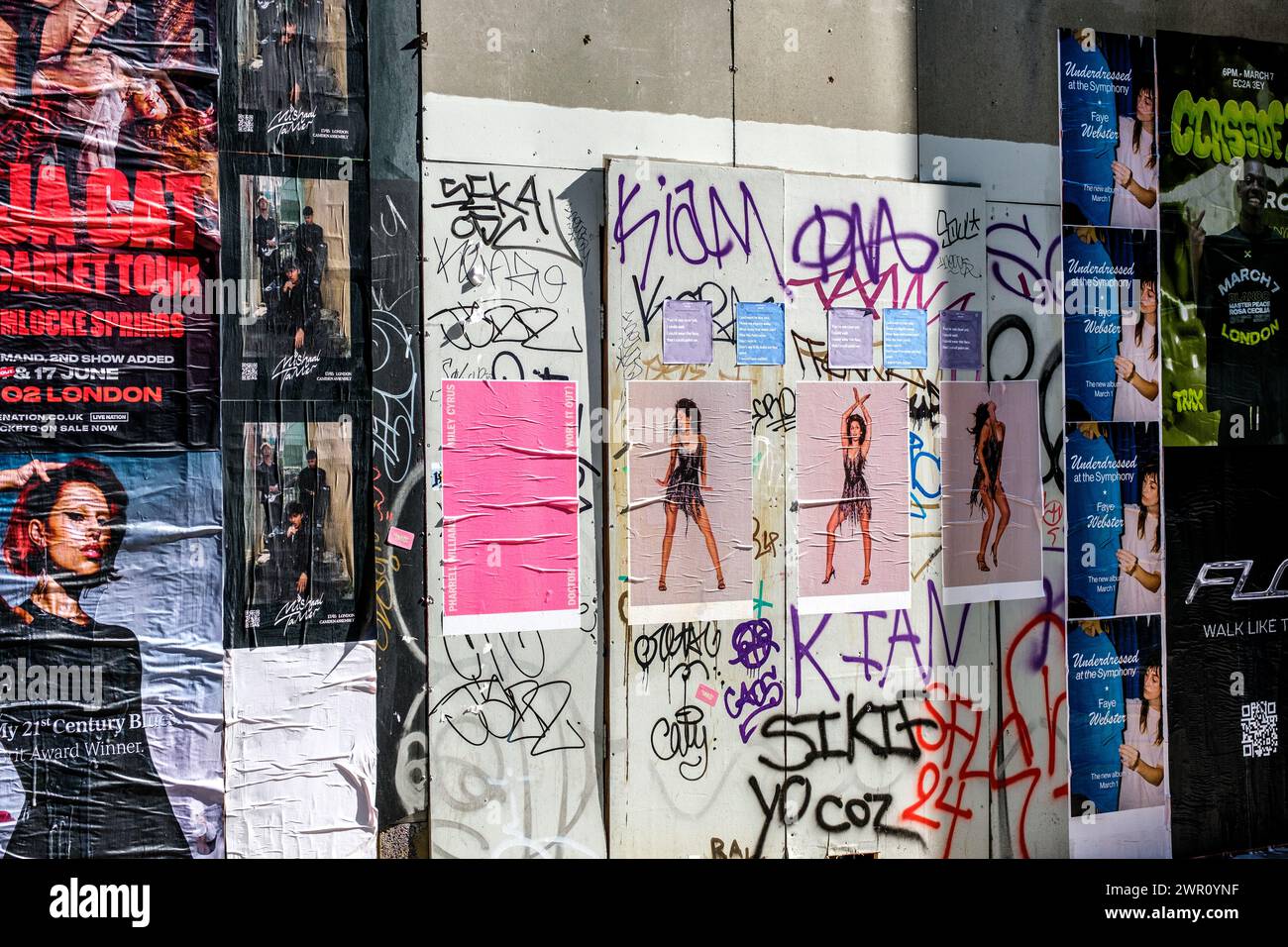 Soho, London UK, March 08 2024, Advertising Wall Posters Covered With ...