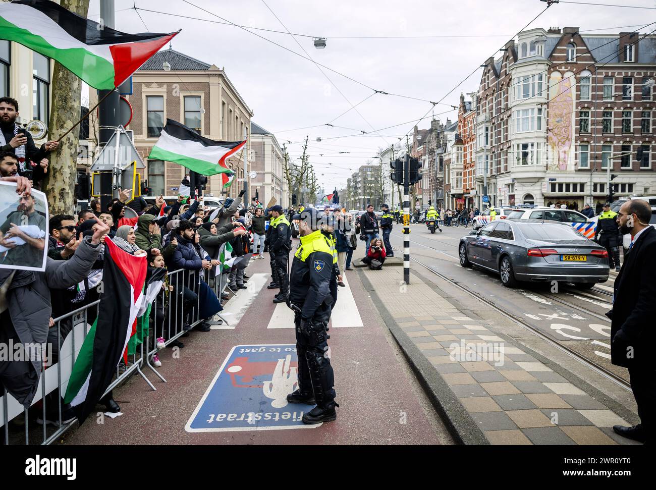 AMSTERDAM - Israeli President Isaac Herzog leaves after the opening of ...