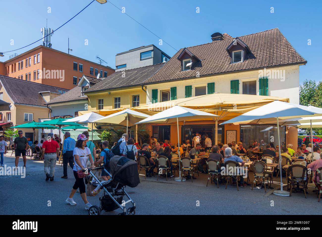 Bregenz: restaurant at street Bahnhofstraße in Bodensee (Lake Constance ...