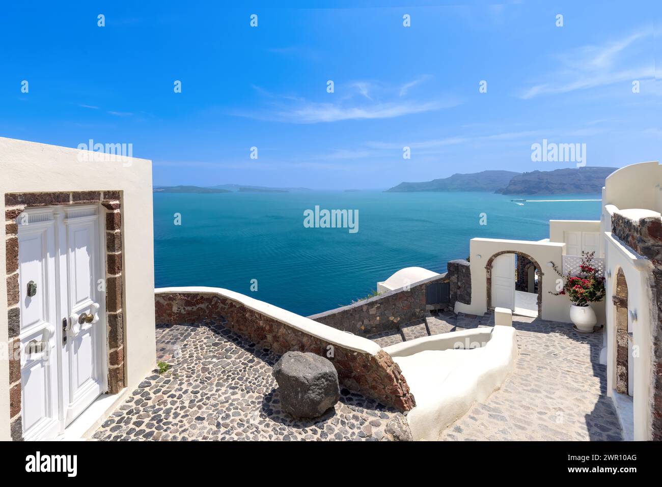 Greece, Greek Islands cruise, scenic panoramic sea views from top ...