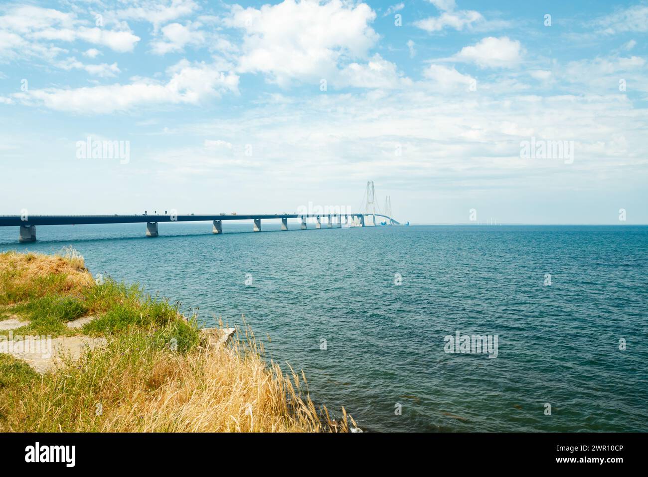 The great belt bridge, Storebelt in Denmark, connecting Zealand with ...