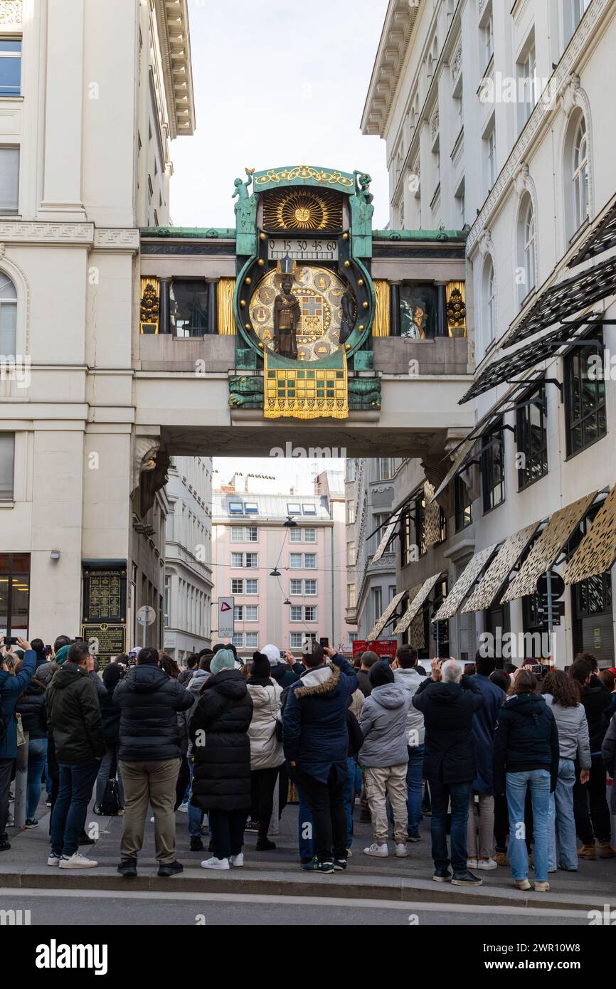 Ankeruhr clock, Vienna, Austria, Europe Stock Photo - Alamy