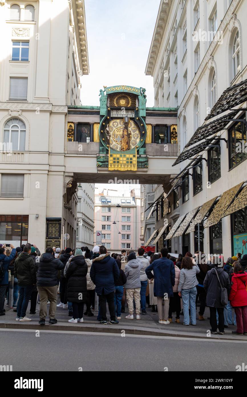 Ankeruhr clock, Vienna, Austria, Europe Stock Photo - Alamy