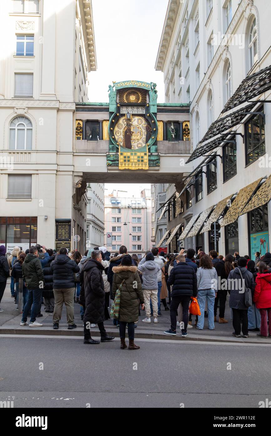 Ankeruhr clock, Vienna, Austria, Europe Stock Photo - Alamy