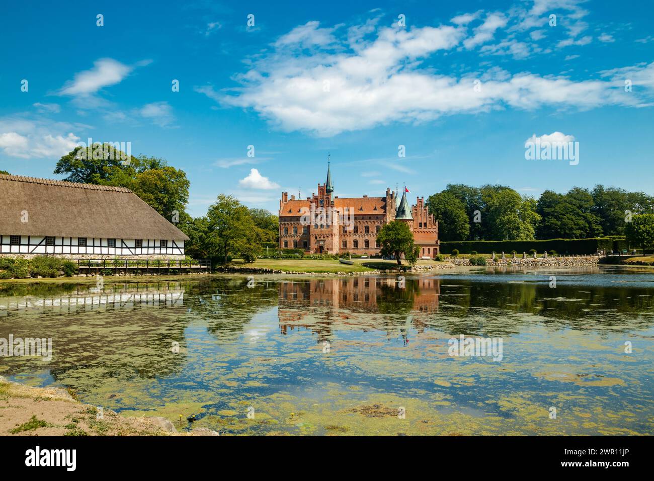 Egeskov castle on Funen island in Denmark Stock Photo - Alamy