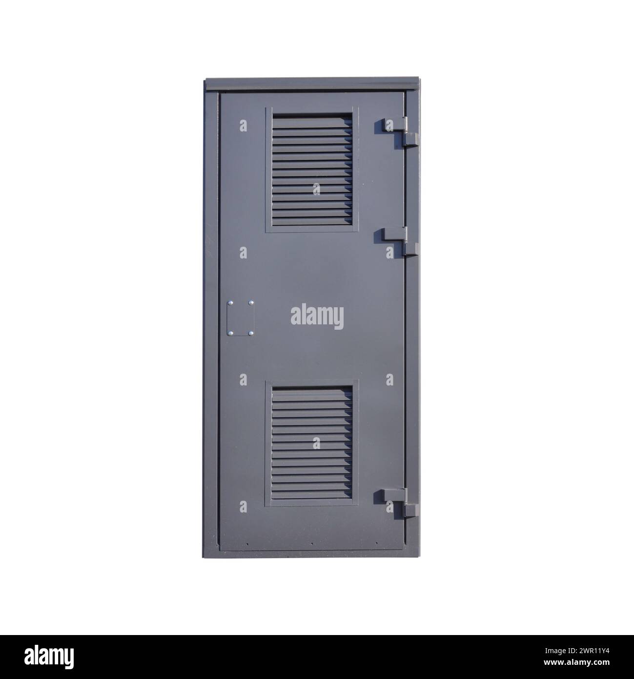 Gray metal door, isolate on a white background Stock Photo - Alamy