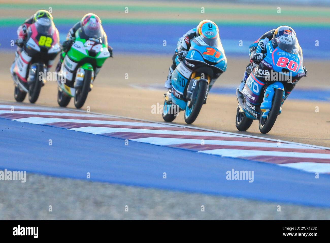 Colombian David Alonso of the CFMOTO Aspar Team steers his motorcycle ...