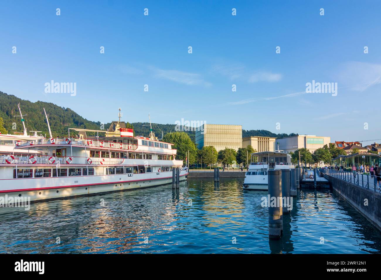 Bregenz: lake Bodensee (Lake Constance), harbor, passenger ships in ...