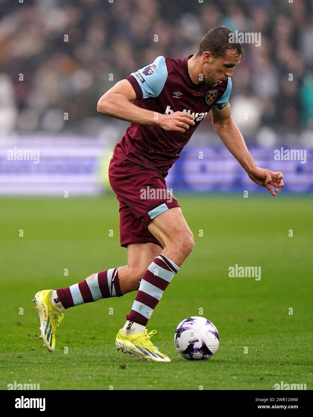 West Ham United's Tomas Soucek in action during the Premier League ...