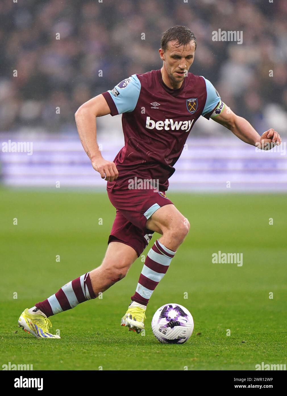 West Ham United's Tomas Soucek in action during the Premier League ...