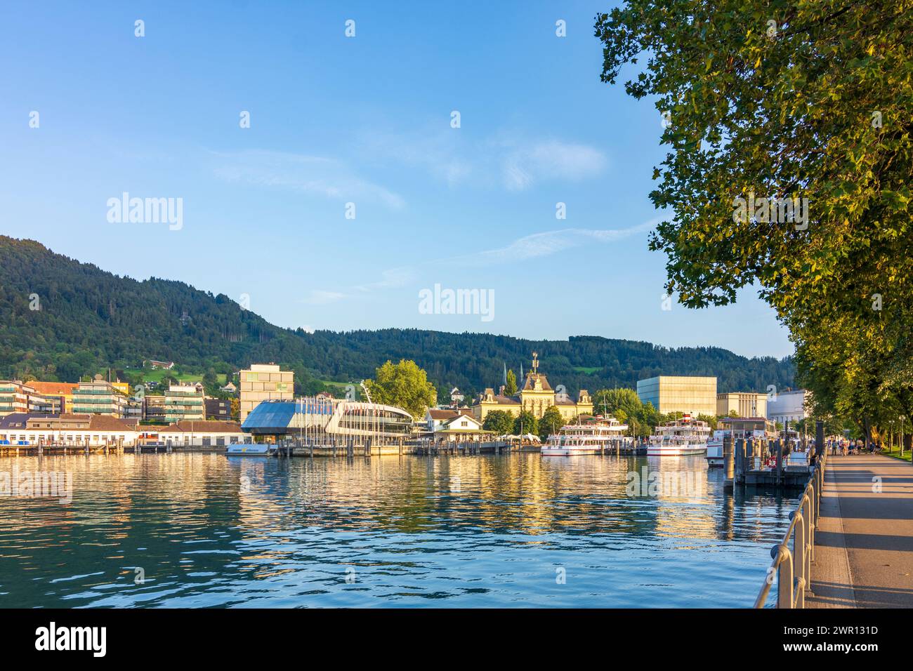 Bregenz: lake Bodensee (Lake Constance), harbor, passenger ships in ...
