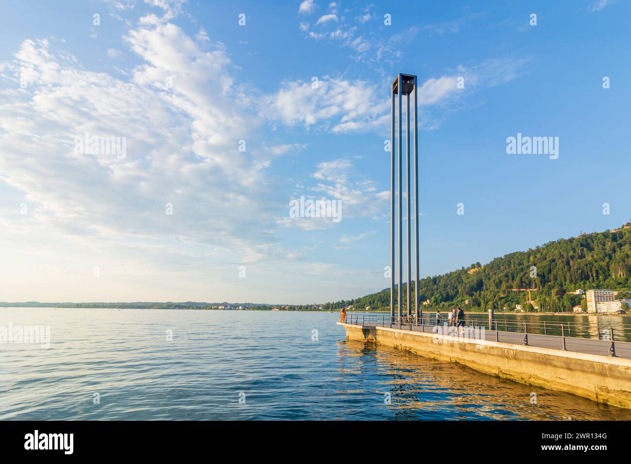 Bregenz: lake Bodensee (Lake Constance), harbor, lighthouse in Bodensee ...