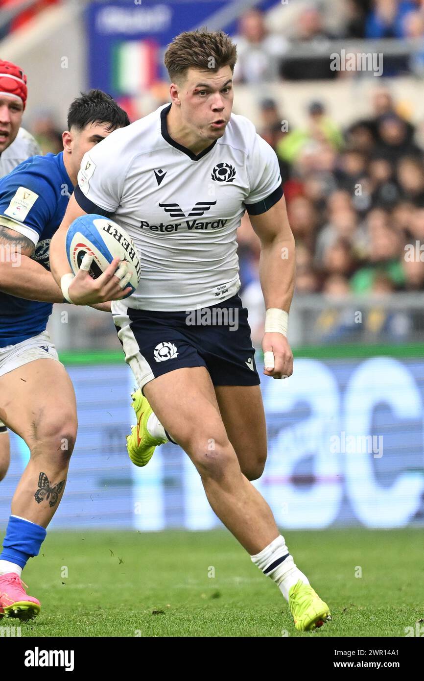 Huw Jones of Scotland during the Six Nations rugby match between Italy ...