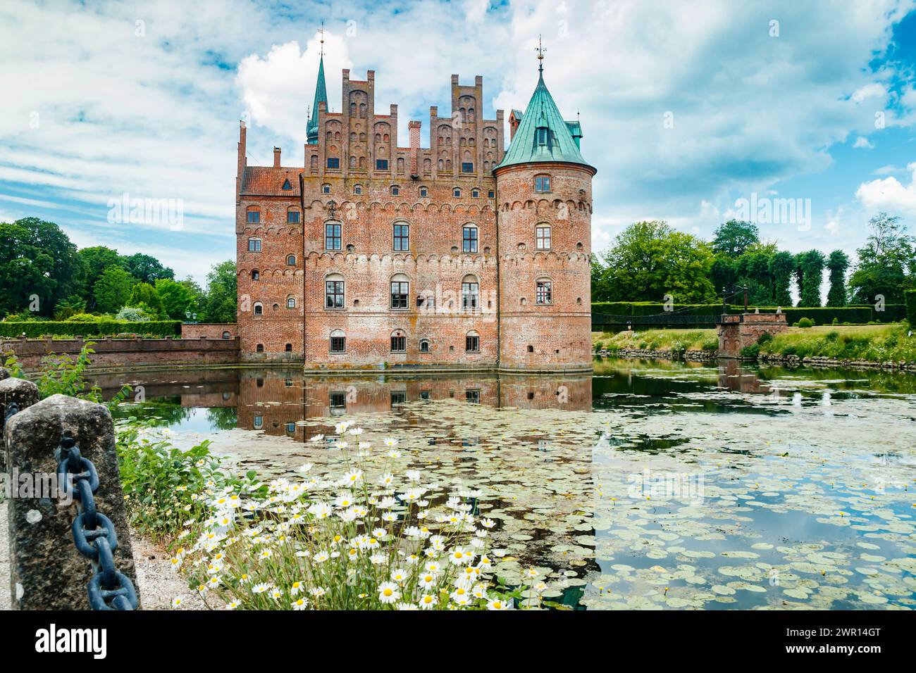 Egeskov castle on Funen island in Denmark Stock Photo - Alamy